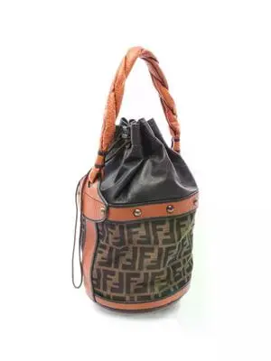 Fendi 2010s Zucca Bucket Bag - Brown
