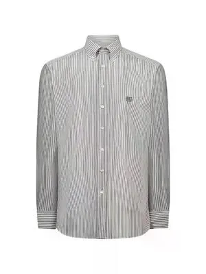 Etro Striped Embroidered-logo Shirt - White