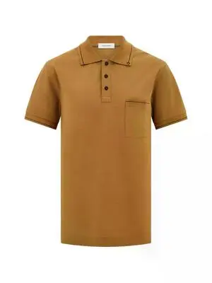 FERRAGAMO Piqué Chest-pocket Polo Shirt - Brown