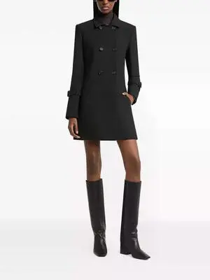 COURREGES Double-breasted Embroidered-logo Coat