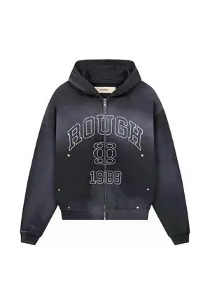 ROUGH. Logo-print Zip-up Hoodie