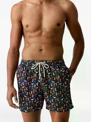 MC2 SAINT BARTH Lighting Micro Fantasy Mermaid-print Drawstring Swim Shorts - Black