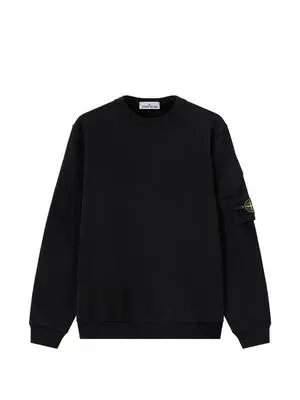 Stone Island Logo Patch Pocket Sweatshirt - Black