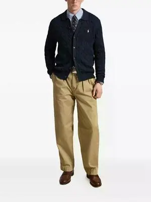 Polo Ralph Lauren Cable-knit Pony-motif Cardigan - Blue