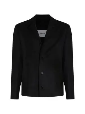 LARDINI Notch-lapel Button-up Blazer - Black