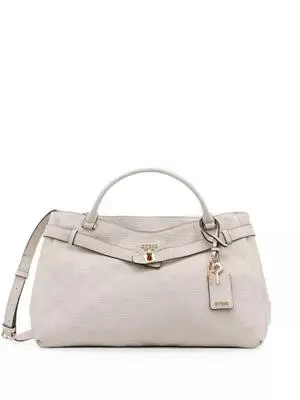 Guess Logo-embossed Padlock-detail Tote Bag - Neutrals