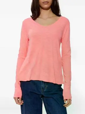 American Vintage V-neck Long-sleeve Top - Pink