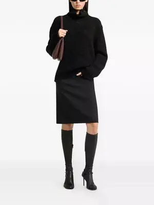 COURREGES Bouclé-knit Button-detail Sweater