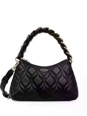 Guess Maxine Quilted Braided-handle Tote Bag - Black