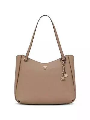 Guess Gilda Logo-plaque Saffiano-effect Tote Bag - Neutrals