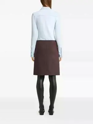 COURREGES Logo Embroidered Midi Skirt