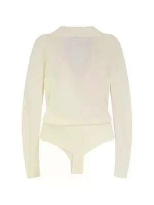 Elisabetta Franchi Charm-detail Wrap-front Bodysuit - Neutrals