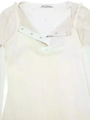 Acne Studios Layered-effect Bow Detail Mini Dress - Neutrals