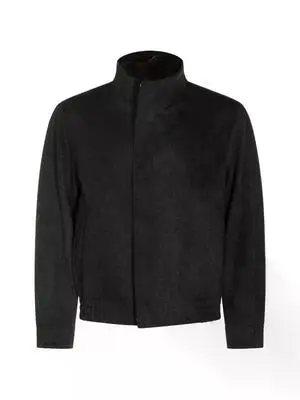 LARDINI Virgin Wool High-neck Jacket - Grey