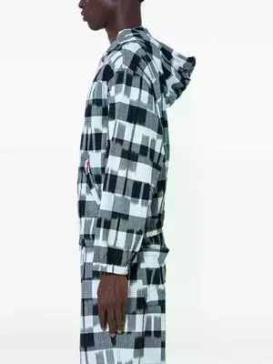 NOMARHYTHM Grid-pattern Zip-up Hoodie