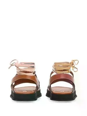 Zimmermann Lace-up Topstitch Sandals