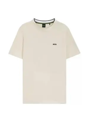 BOSS Logo-detail Crew-neck T-shirt - Neutrals