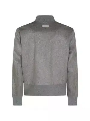 LARDINI Ribbed-trim Wool Bomber Jacket - Grey