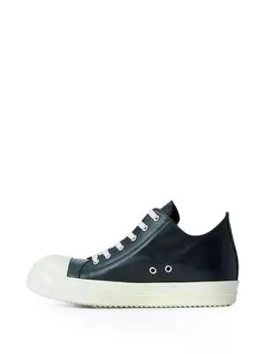 Rick Owens Lace-up Low-top Leather Sneakers - Black