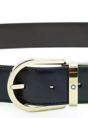 Montblanc Leather Belt With Horseshoe Buckle