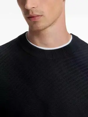 BOSS Regular-fit Sweater In Diagonal-structured Cotton