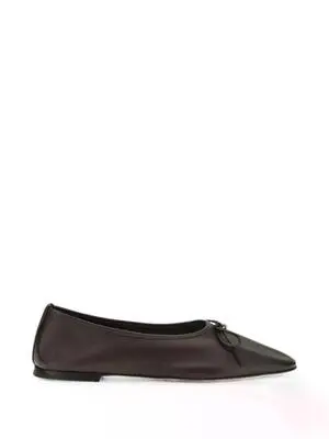 Dear Frances Gala Bow-detail Leather Ballet Flats - Brown
