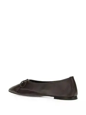 Dear Frances Gala Bow-detail Leather Ballet Flats