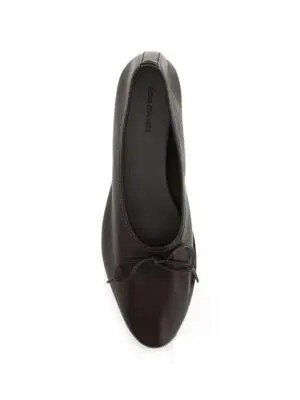 Dear Frances Gala Bow-detail Leather Ballet Flats