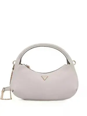 Guess Gilda Logo-plaque Chain-link Shoulder Bag - White