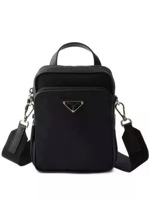 Prada Re-nylon And Saffiano Leather Shoulder Bag - Black