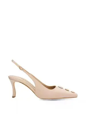 Manolo Blahnik Button-detail Slingback Pumps - Neutrals