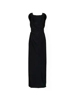 VIVIENNE WESTWOOD Draped Asymmetric Maxi Dress - Black
