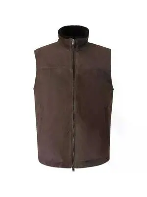 Canali Shearling-lined Suede Gilet - Brown