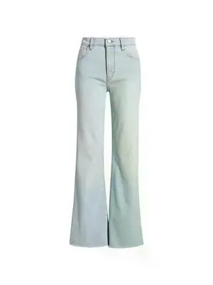 FRAME Icon Raw-edge Flared Jeans - Blue