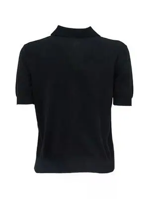 Max Mara Short Sleeve Fine Knit Polo - Black