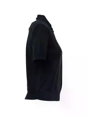 Max Mara Short Sleeve Fine Knit Polo - Black