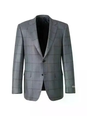 Canali Check-pattern Single-breasted Blazer - Grey