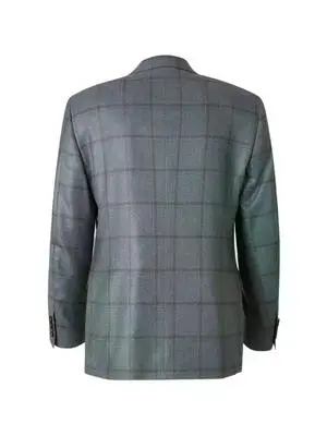 Canali Check-pattern Single-breasted Blazer - Grey