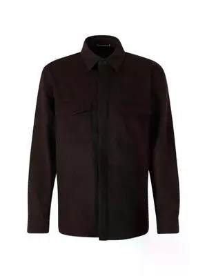 Canali Button-up Shirt Jacket - Brown