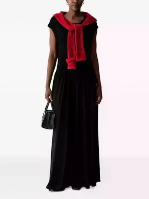 Sisley Crinkled Flared Maxi Dress