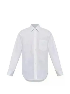 Balenciaga Embroidered-logo Chest-pocket Shirt - White