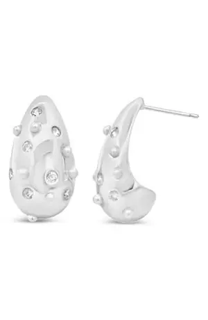 MACRAE & CO. X Sharina Crystal & Faux Pearl Teardrop Earrings - Silverdnu