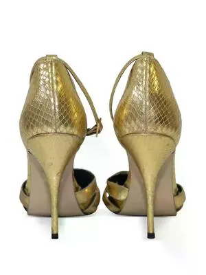 Carvela Python-effect Strappy Pumps - Gold