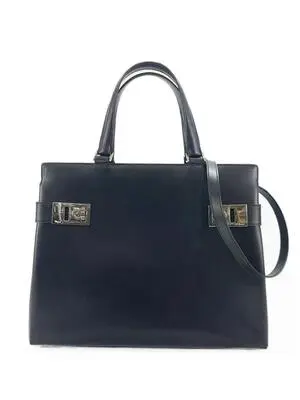 FERRAGAMO 1990s Gancini Handbag - Black