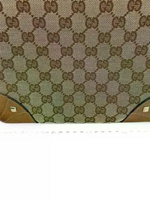 Gucci 2000s Gg Canvas Studded Shoulder Bag