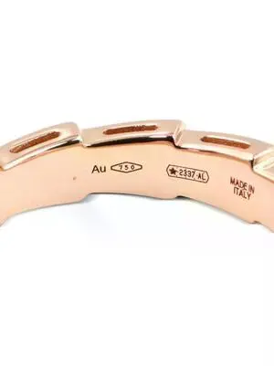 BVLGARI 18k Rose Gold Diamond And Mother Of Pearl Serpenti Ring