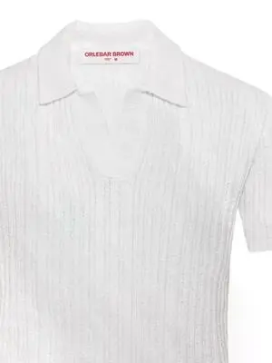 Orlebar Brown Horton Texture-stripe Polo Shirt - White