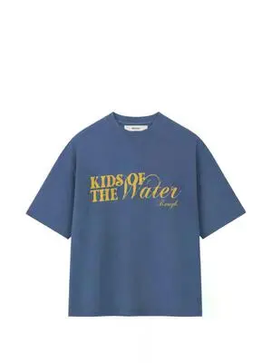 ROUGH. Water Logo-print Crew-neck T-shirt - Blue