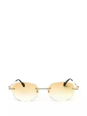 Palm Angels Rimless Oval-frame Sunglasses - Gold