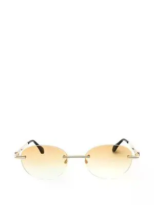 Palm Angels Rimless Oval Sunglasses - Gold